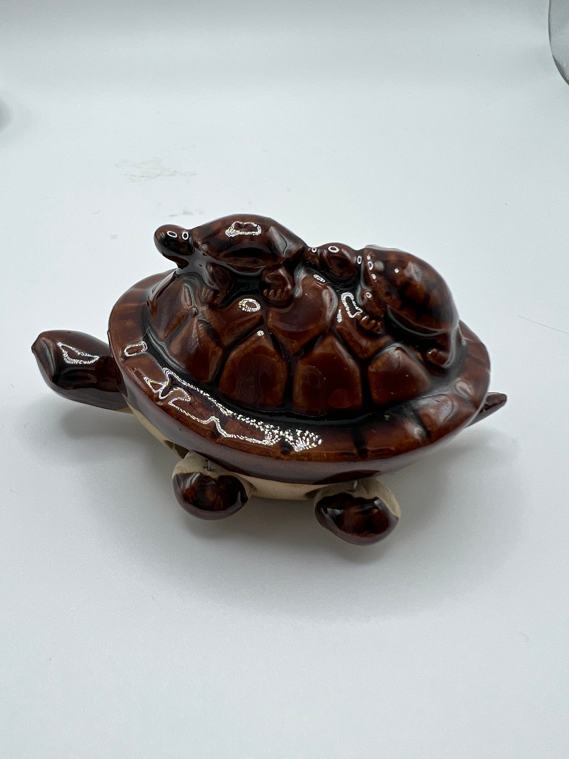 Vintage Ceramic Lucky Chinese Turtle Figurine With Wiggling Head & Feet ...