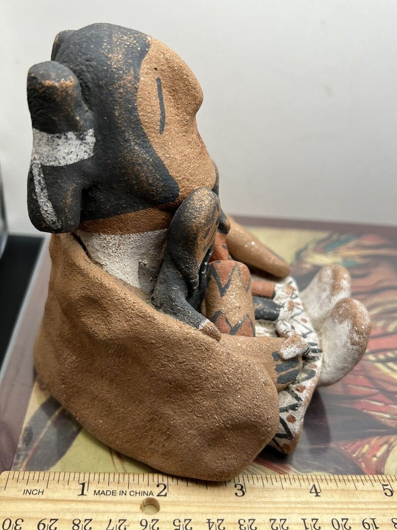 Native American Storyteller Terracotta Clay Signed Vintage - Etsy