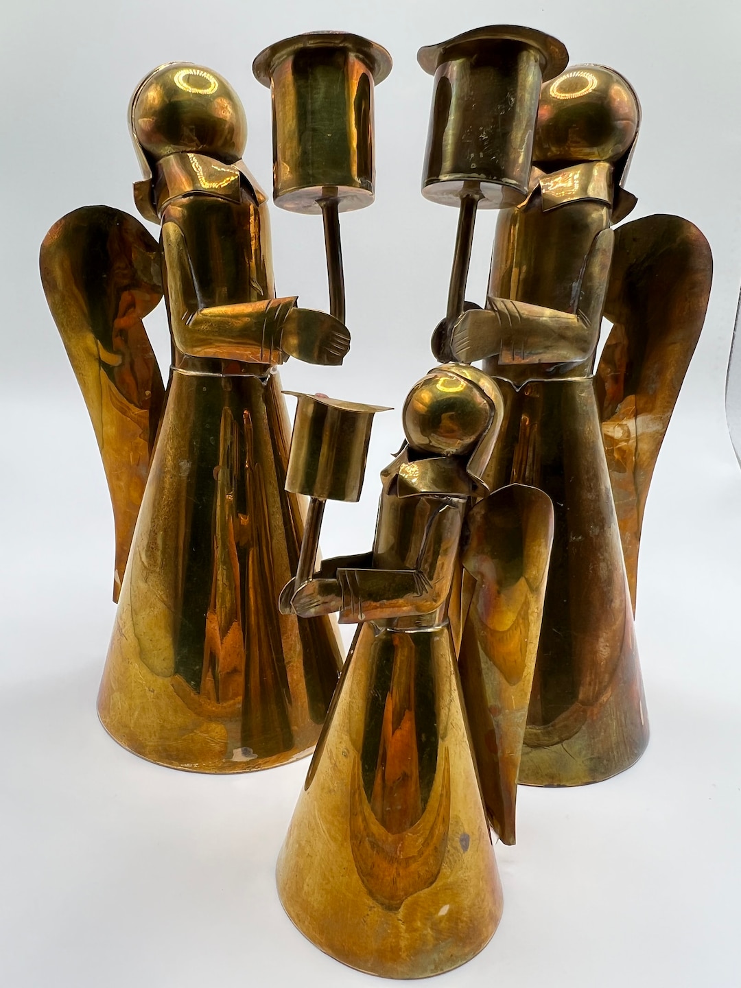 Vintage Brass Angel Candle Holders Set of 3 - Etsy