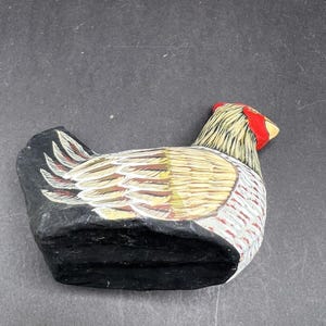 Paper Mache Chicken Hand Painted Folk Art Farm House Kitchen Decor ...