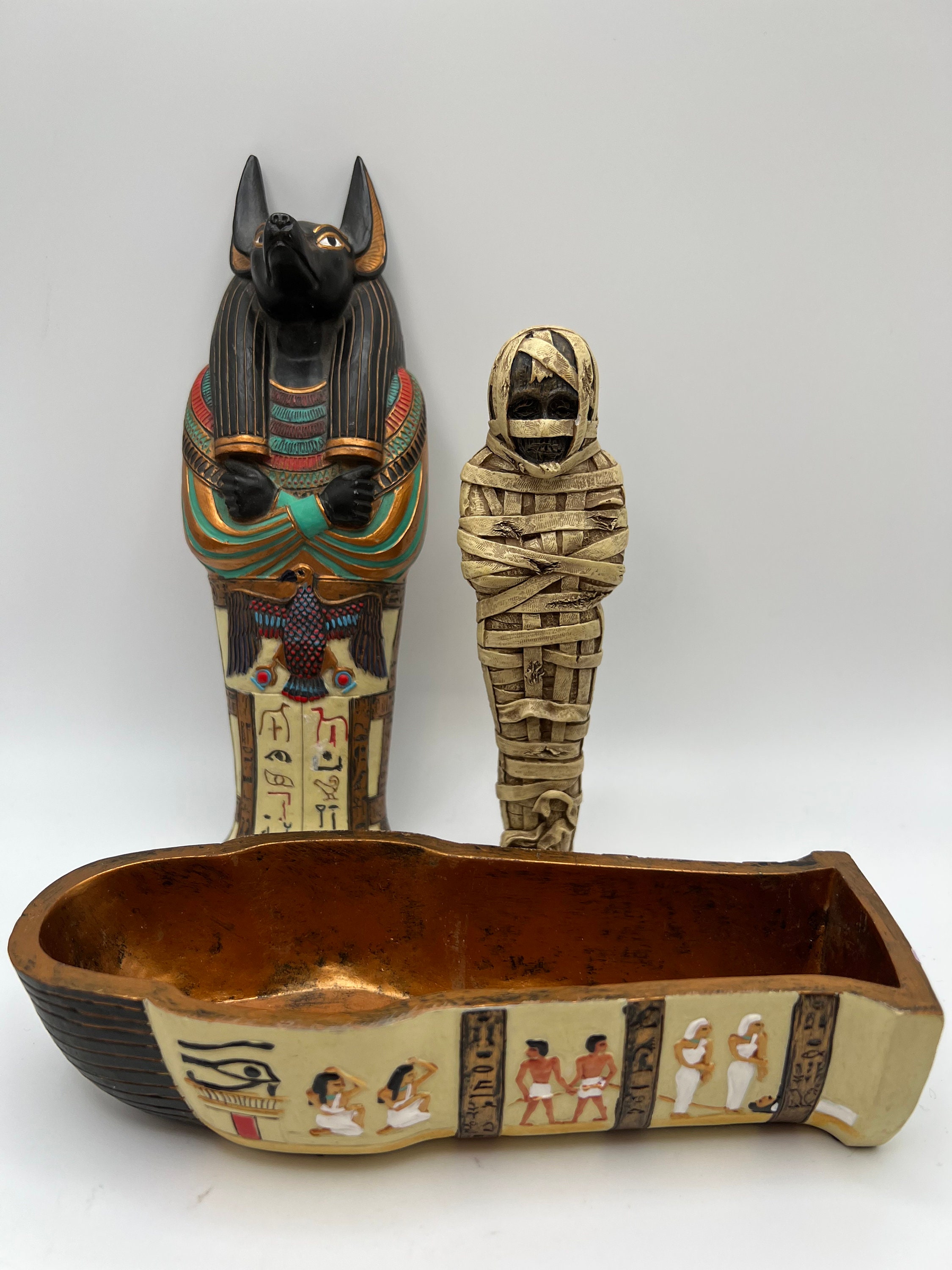 Egyptian God Anubis Jackal Sarcophagus Mummy in Coffin VERONESE 2000 - Etsy