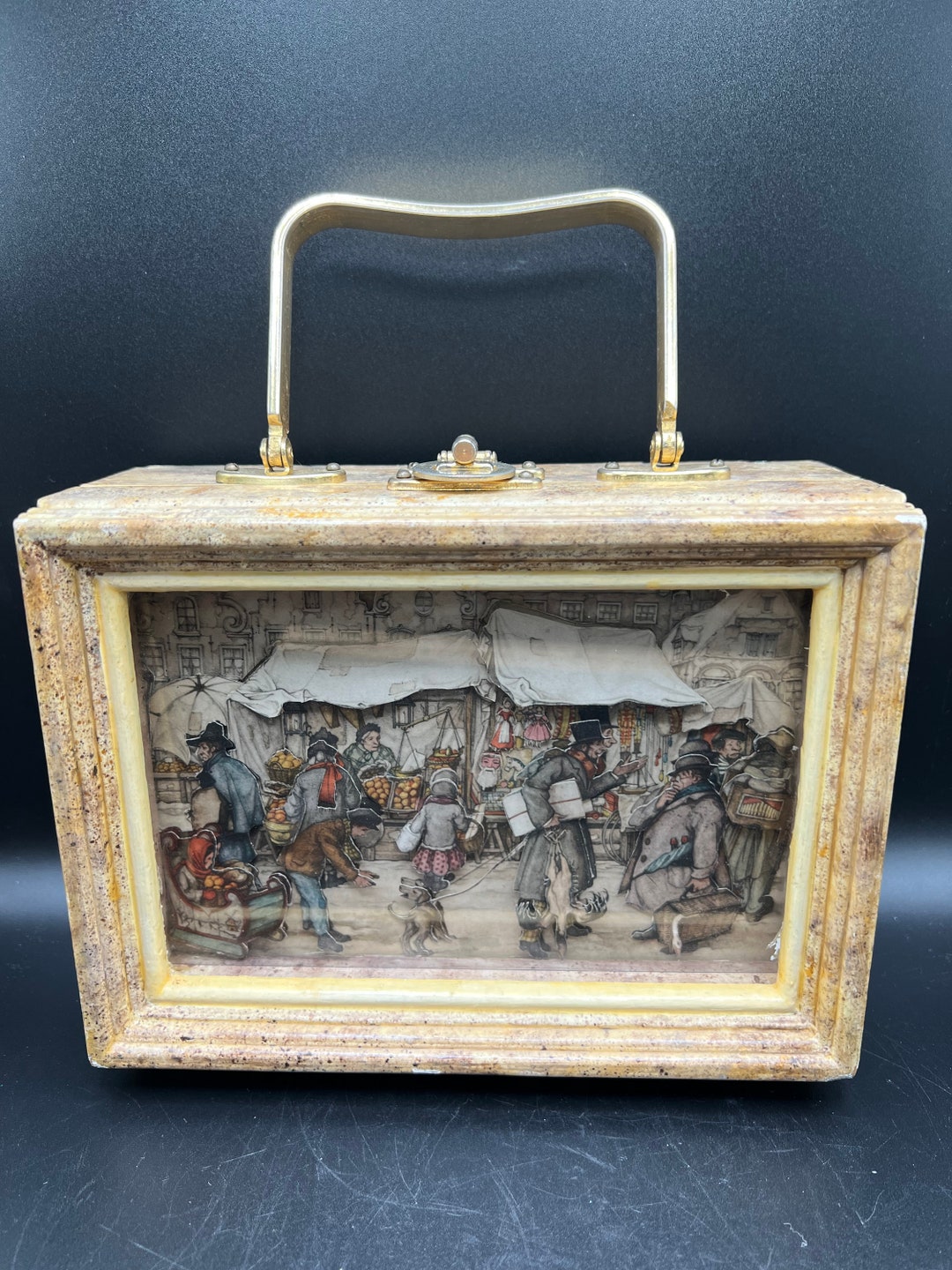 Vintage Anton Pieck Hoorn 3D Paper Art Wood Shadow Box Purse - Etsy