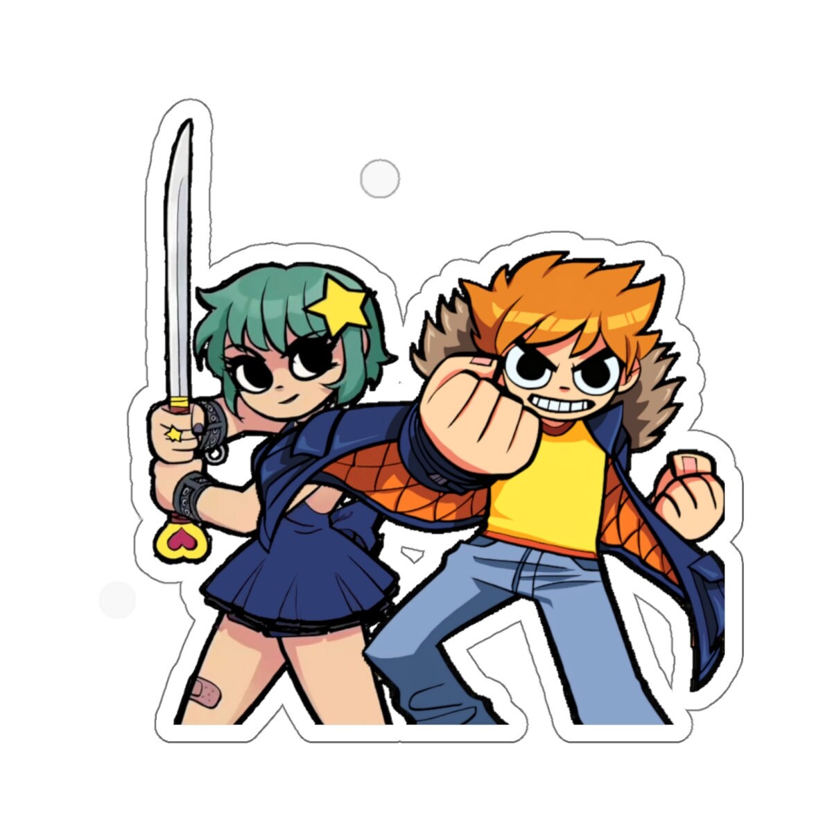 Scott Pilgrim & Ramon Sticker, 8-bit Sticker, Vintage Video Game ...