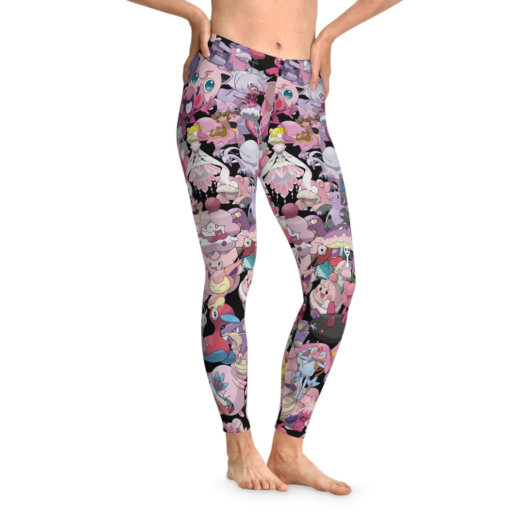 Pink Pokemon Leggings, Gym-inspired Workout Pants, Pokemon Go Leggings ...