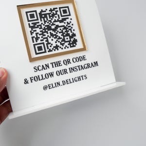 Custom Business QR Code Display Sign for Social Media Menu Link Display ...