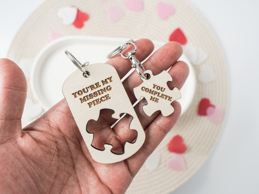 My Missing Piece Matching Keyrings Keychains Romantic Partner Gift ...