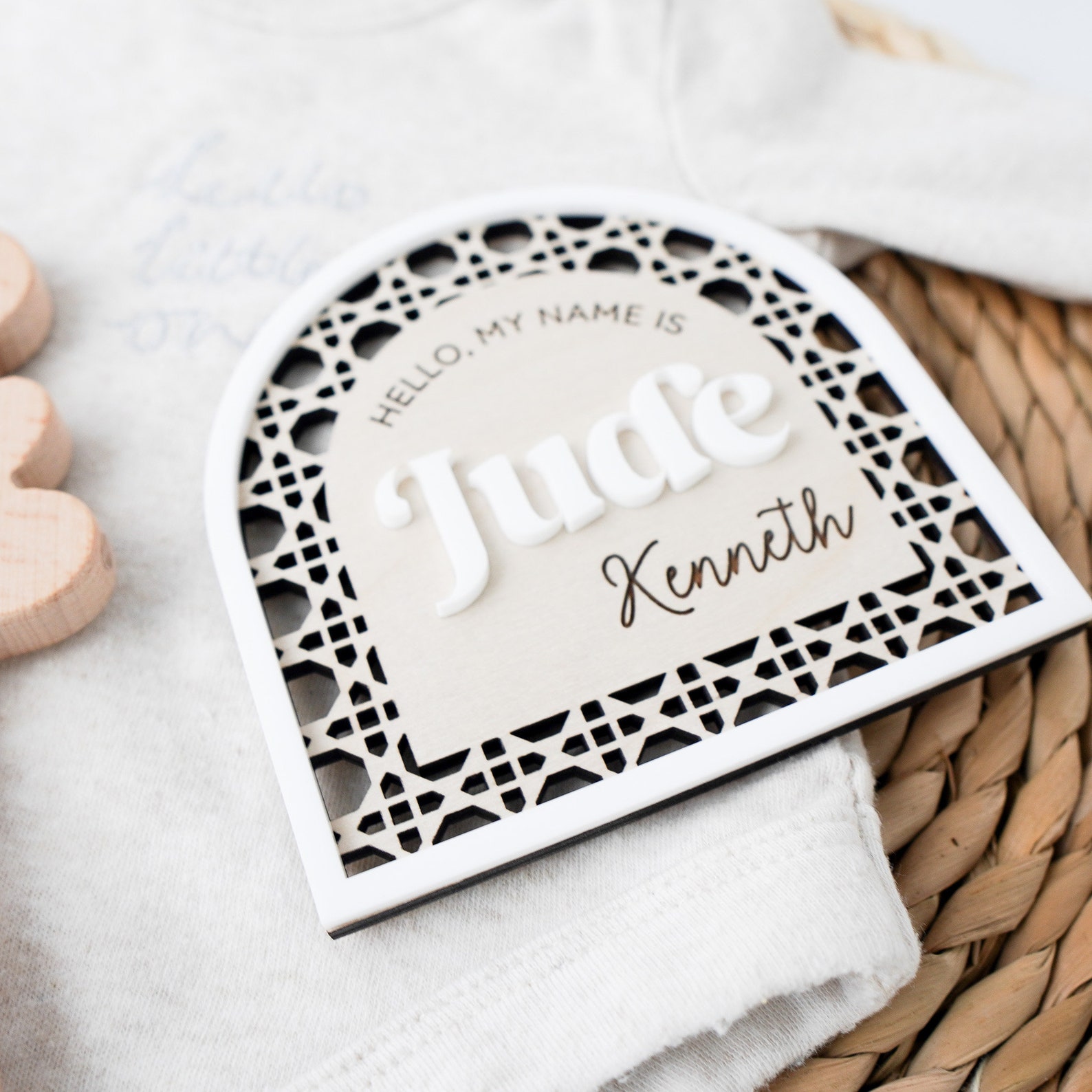 Personalised Baby Announcement Sign Hello My Name is Baby Arrival ...