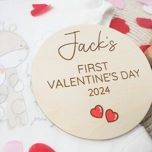 Personalised My First Valentines Day Baby Name Sign Wooden First ...