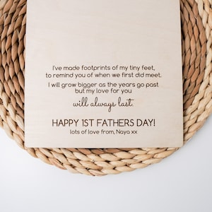 Personalised First Father's Day Gift Sign Baby Footprint Sign Poem for ...