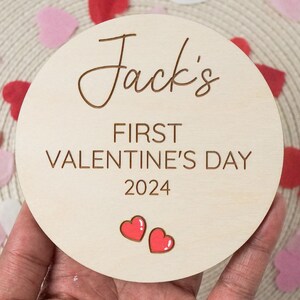 Personalised My First Valentines Day Baby Name Sign Wooden First ...