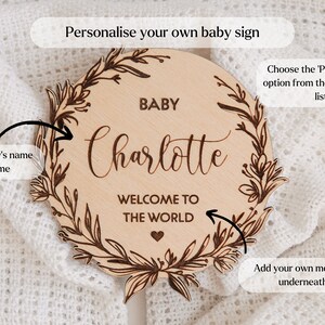 Personalised Hello World Birth Announcement Sign Welcome to the World ...