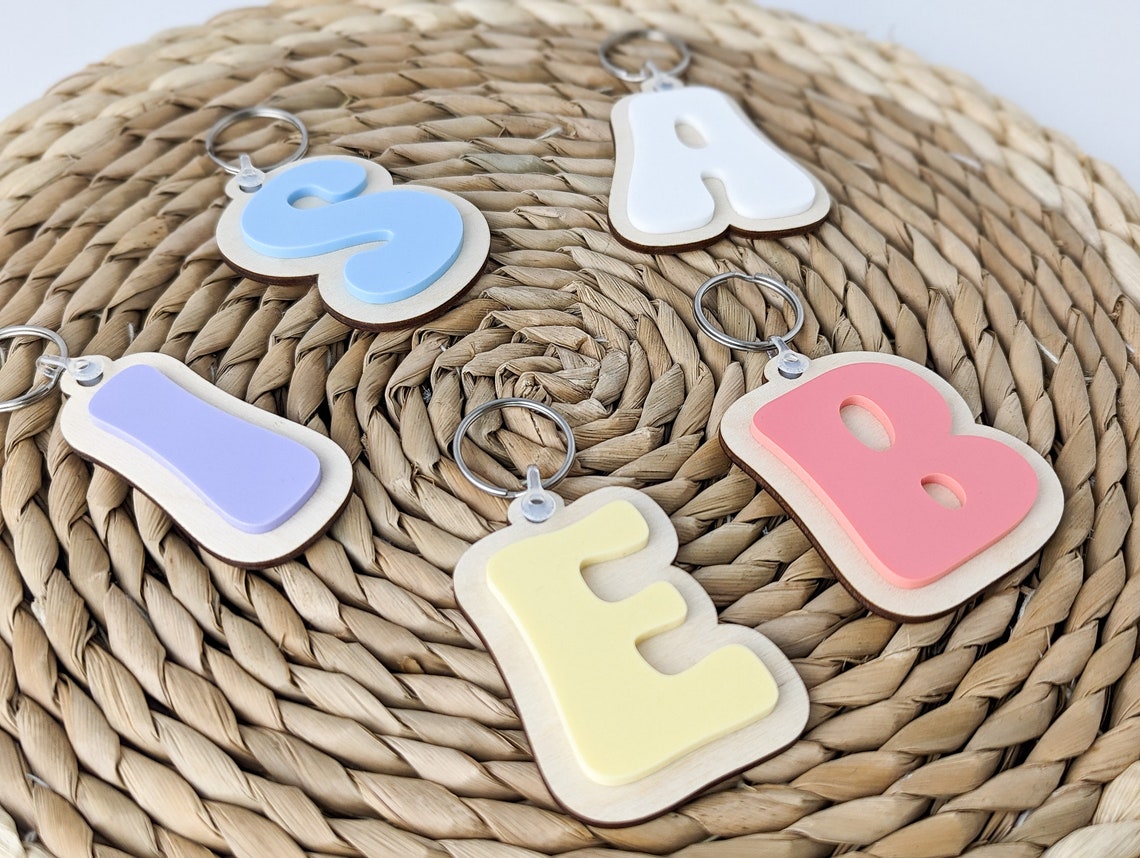 Personalised Backpack Keyring Kids School Bag Tag Luggage Name Tag ...