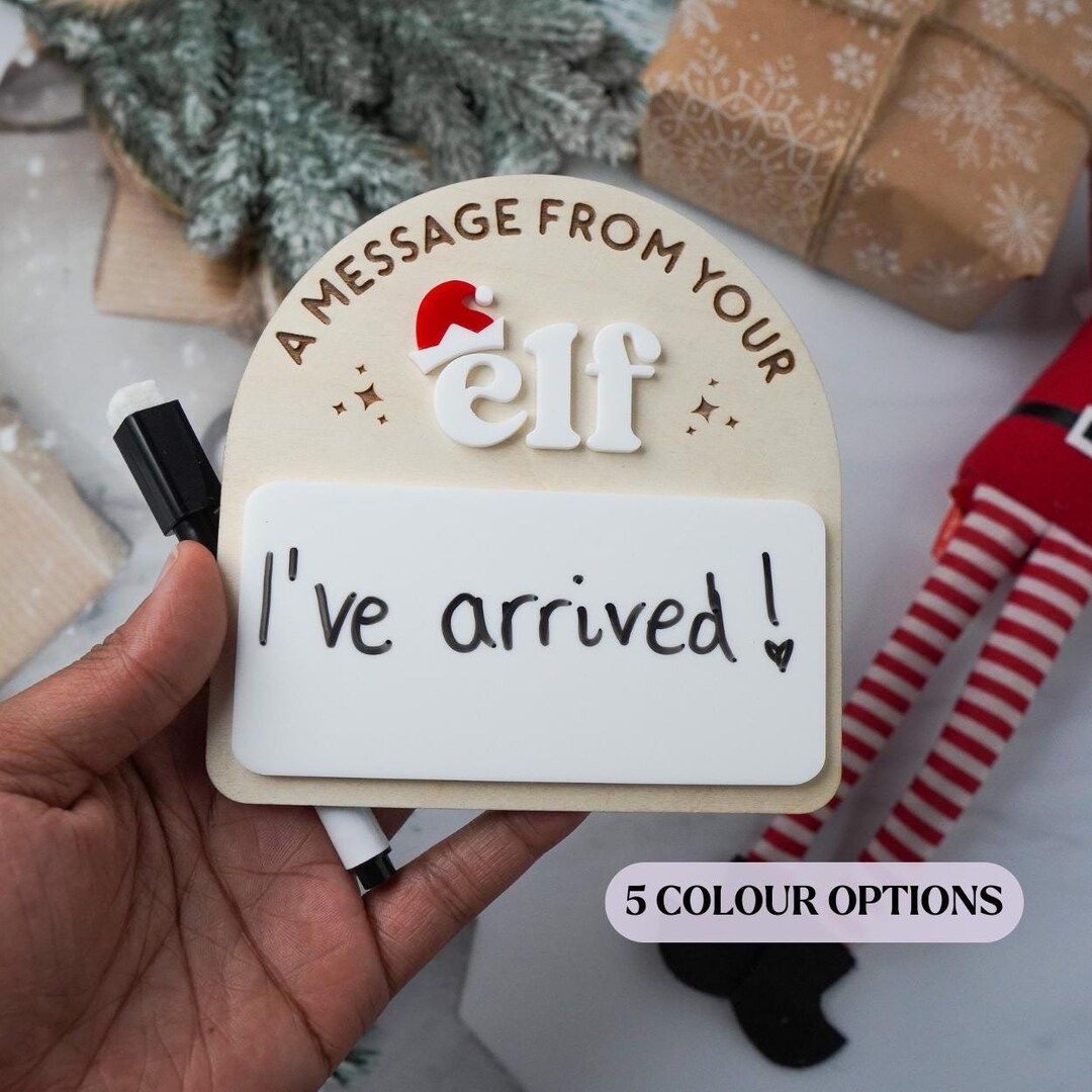 Message From Your Elf Sign Board Magnetic Reusable Dry Erase Elf Board ...