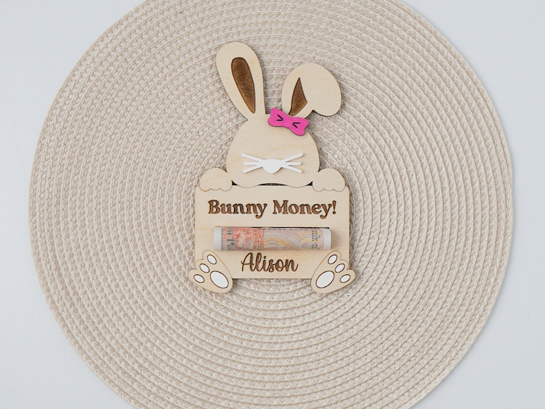 Personalised Easter Bunny Money Holder Easter Basket Stuffer for ...
