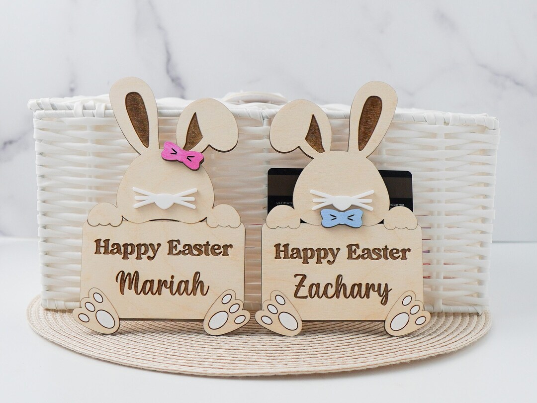 Personalised Easter Bunny Gift Card Holder Easter Basket Stuffer for ...