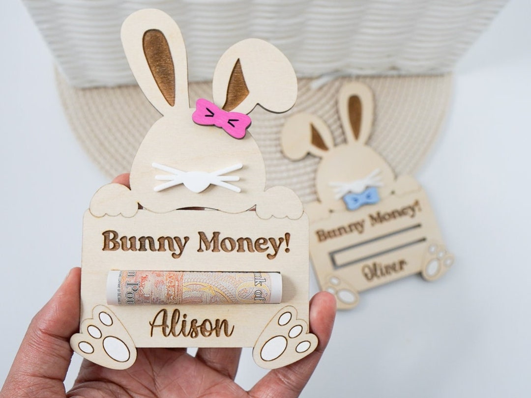 Personalised Easter Bunny Money Holder Easter Basket Stuffer for ...
