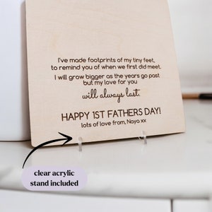Personalised First Father's Day Gift Sign Baby Footprint Sign Poem for ...