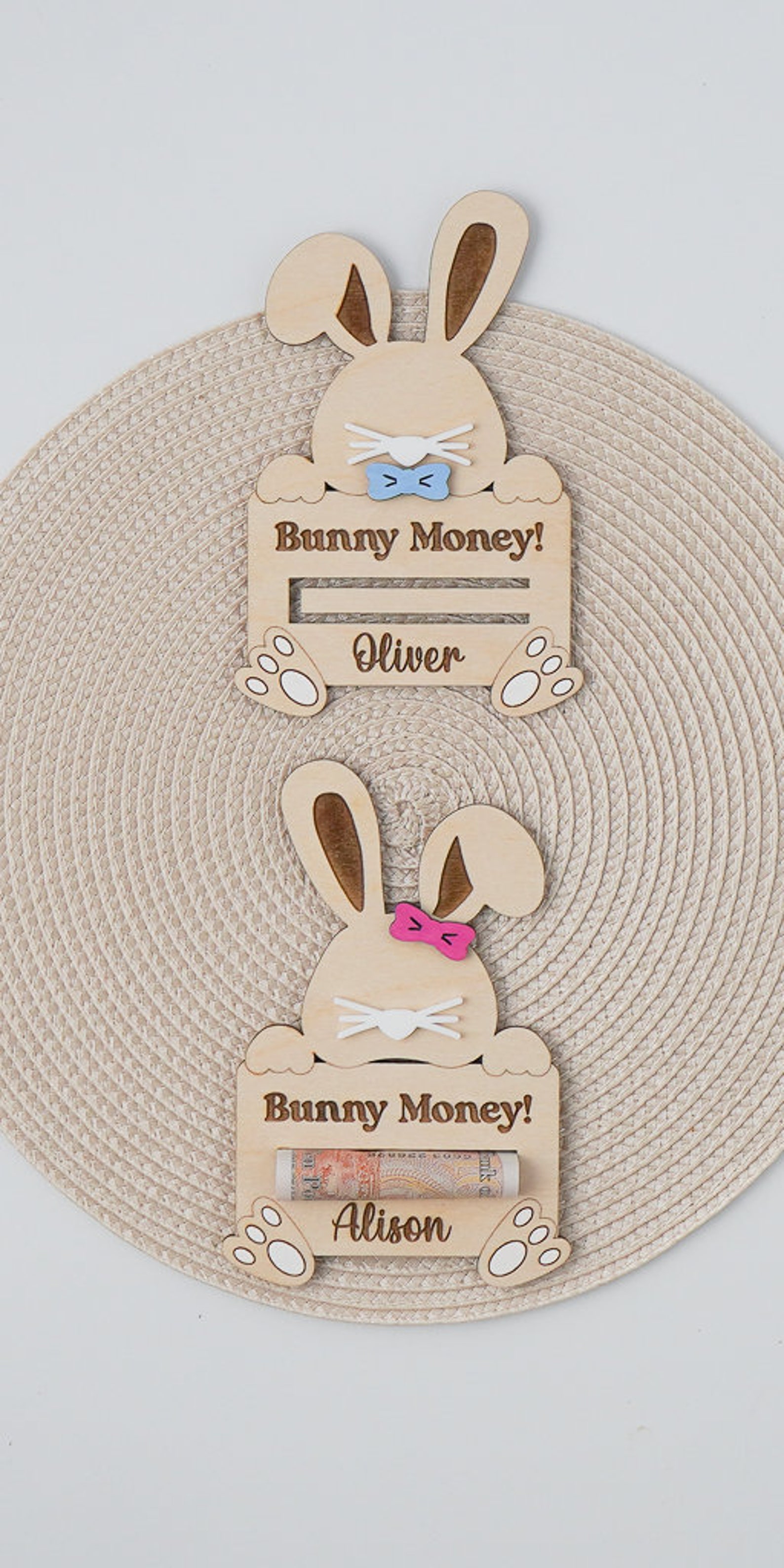 Personalised Easter Bunny Money Holder Easter Basket Stuffer for ...