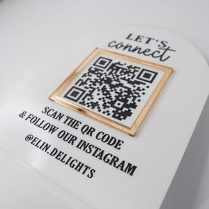 Custom Business QR Code Display Sign for Social Media Menu Link Display ...