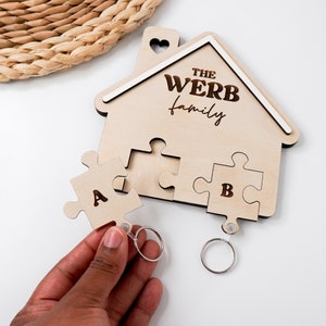 Personalised Wooden Keyring Wall Holder for Keychains Our First Home ...