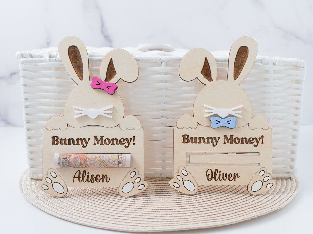 Personalised Easter Bunny Money Holder Easter Basket Stuffer for ...