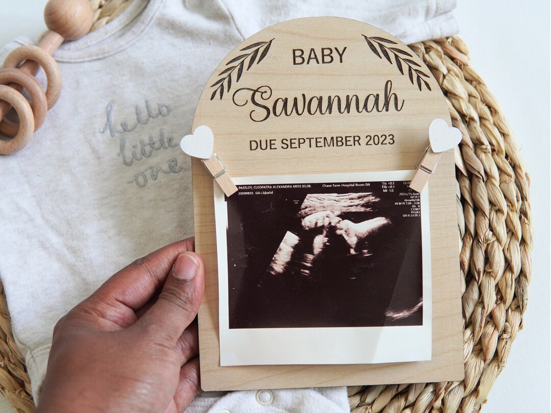 Personalised Baby Coming Soon Sign Baby Scan Frame Sign Baby Pregnancy ...