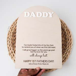 Personalised First Father's Day Gift Sign Baby Footprint Sign Poem for ...