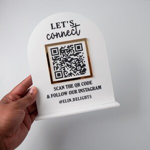 Custom Business QR Code Display Sign for Social Media Menu Link Display ...