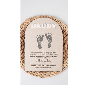 Personalised First Father's Day Gift Sign Baby Footprint Sign Poem for ...