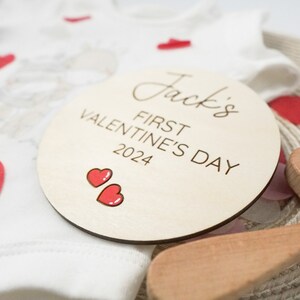 Personalised My First Valentines Day Baby Name Sign Wooden First ...