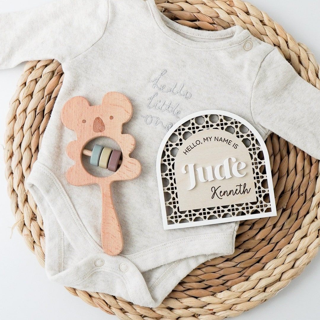 Personalised Baby Announcement Sign Hello My Name is Baby Arrival ...
