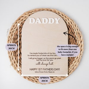 Personalised First Father's Day Gift Sign Baby Footprint Sign Poem for ...