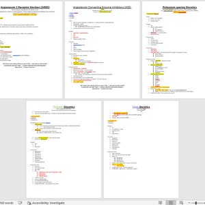 Cardiac Medications BUNDLE Notes - Nclex/nursing Student Study Guide ...