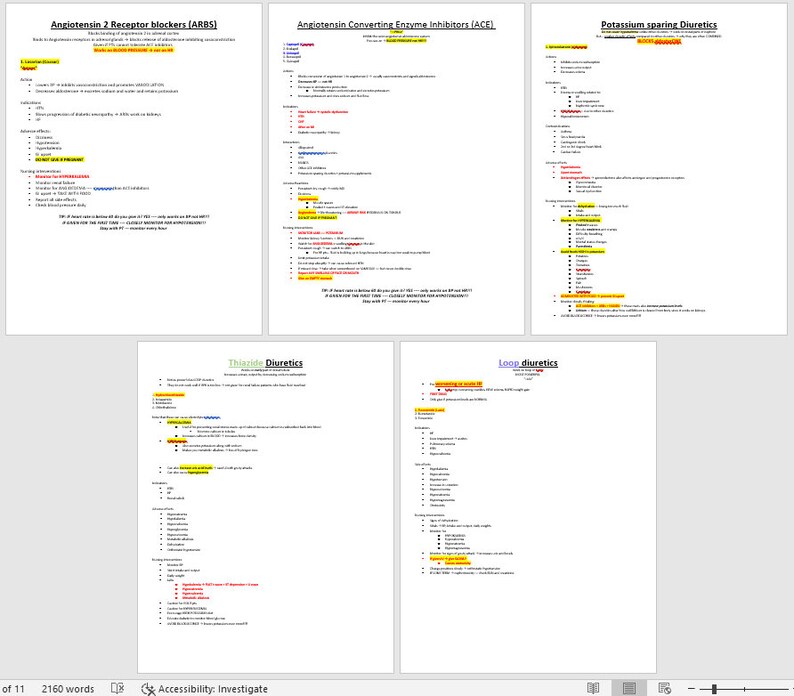 Cardiac Medications BUNDLE Notes Nclex/nursing Student Study Guide - Etsy