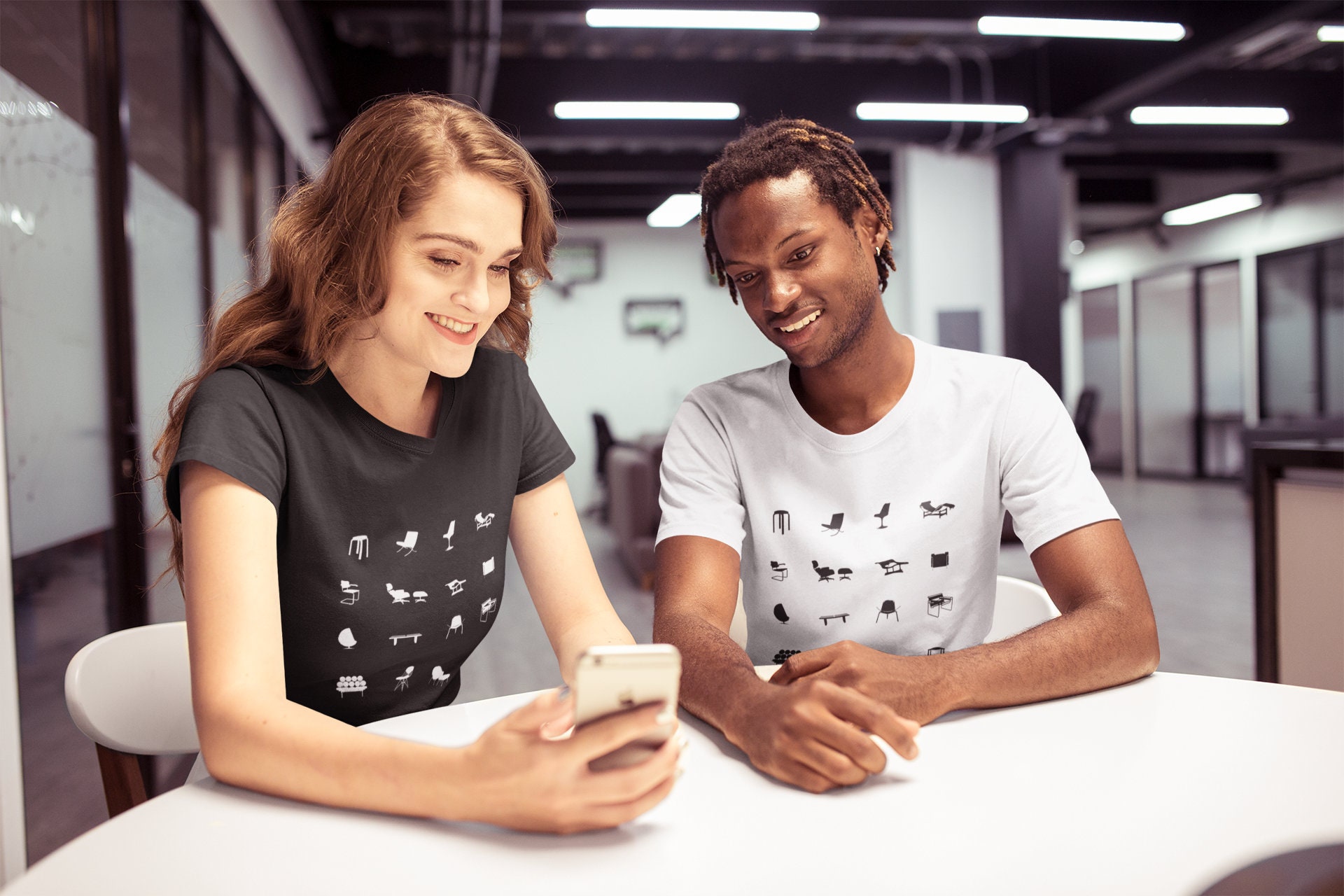 Mid Century Modern Tee, Vintage Vibes Retro Chic Silhouette Furniture ...