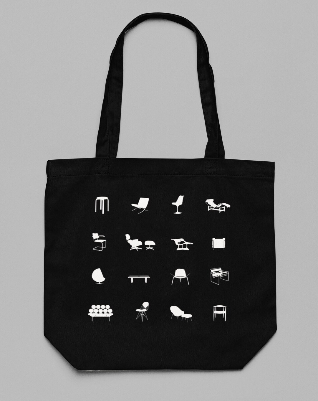 Retro Furniture Tote Bag, Mid-century Modern Design, Organic Eco Tote ...