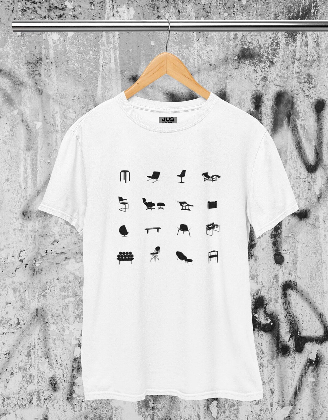 Mid Century Modern Tee, Vintage Vibes Retro Chic Silhouette Furniture ...