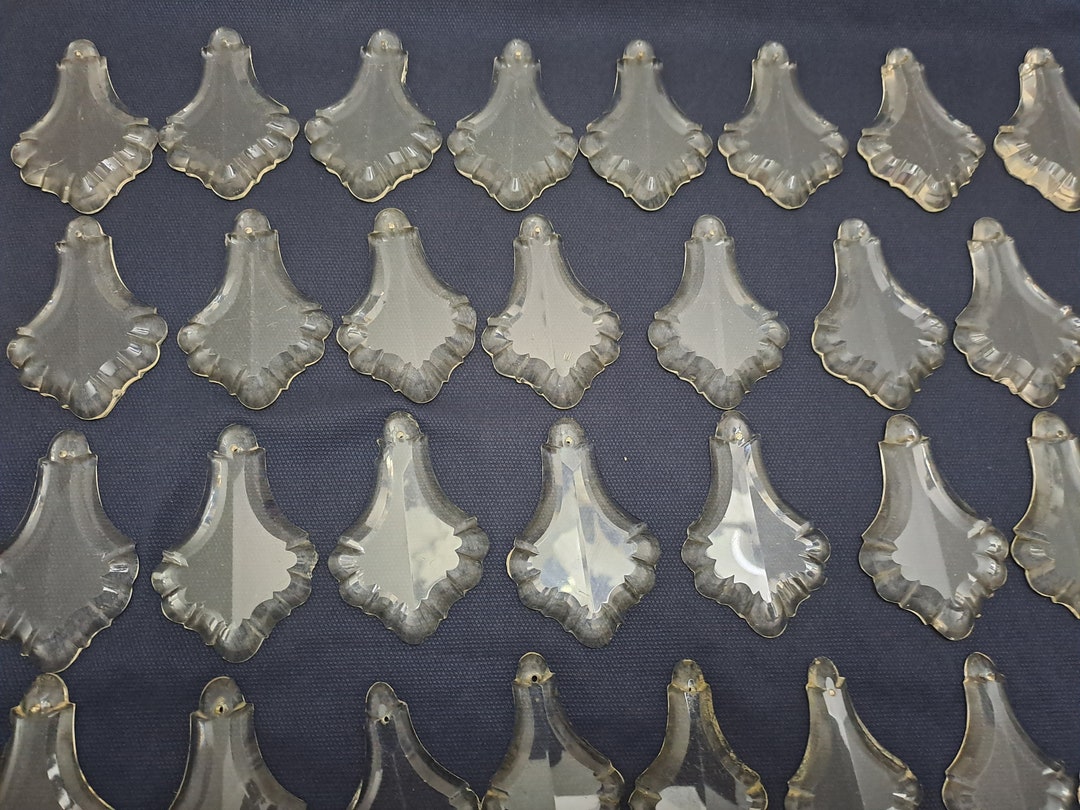 Vintage Lot of 64 Pieces French Pendalogue Crystal Glass up to 3 Long ...