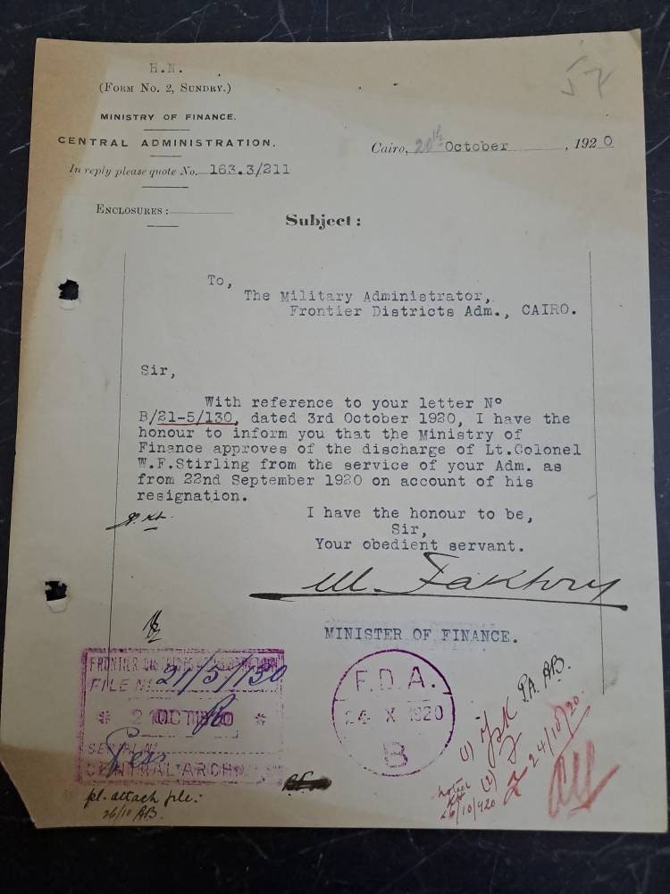 1920 Discharge of Lt.colonel W.F. Stirling Letter - Etsy