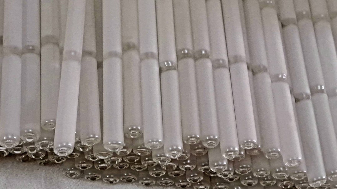 Vintage Lot of 100 Frosted Rod Glass for Lamp and Chandelier Parts 5.75 ...