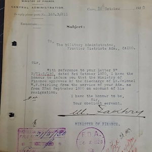 1920 Discharge of Lt.colonel W.F. Stirling Letter - Etsy