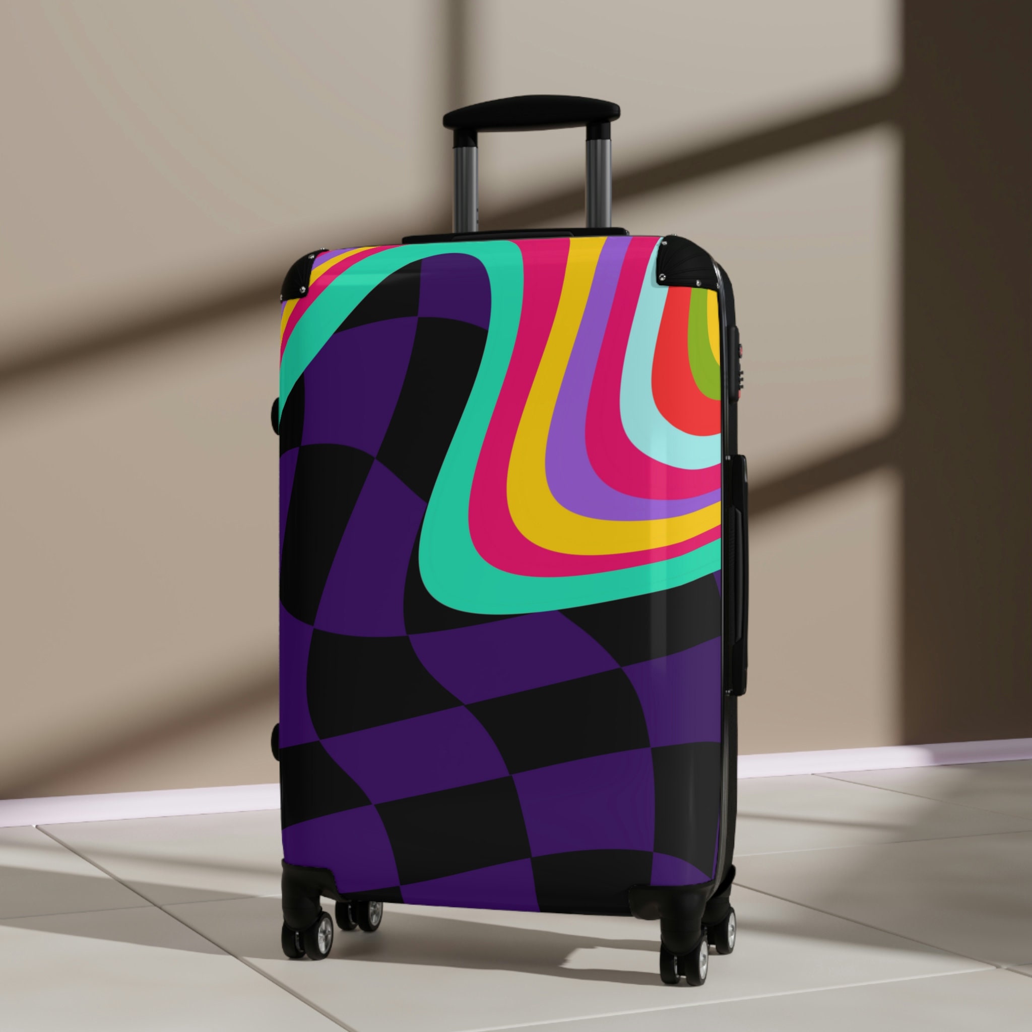 Rainbow Suitcaselightweightexpandabledurable Polycarbonate - Etsy