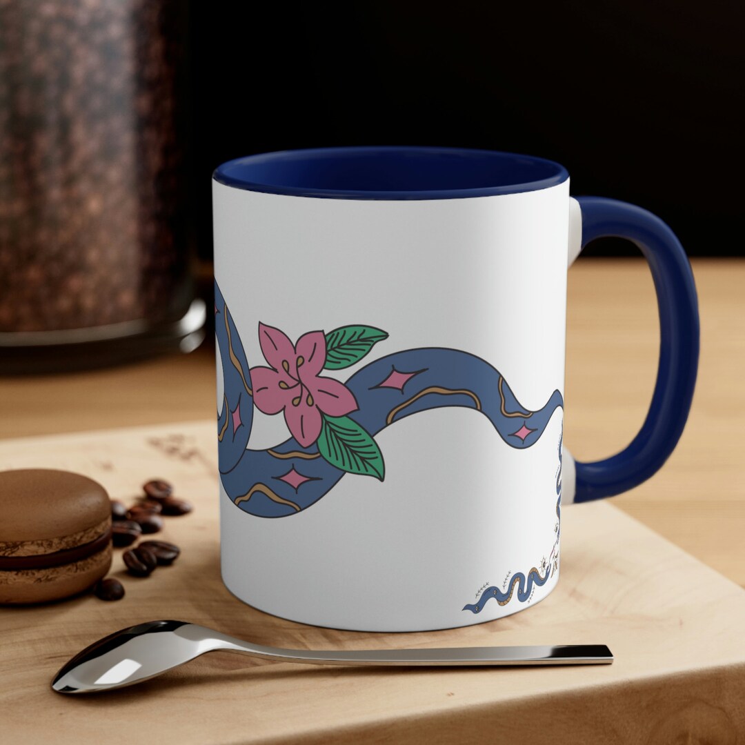 Cute Snake Mug!coffe/tea Mug With Color Inside,trendy White Cup,snake ...