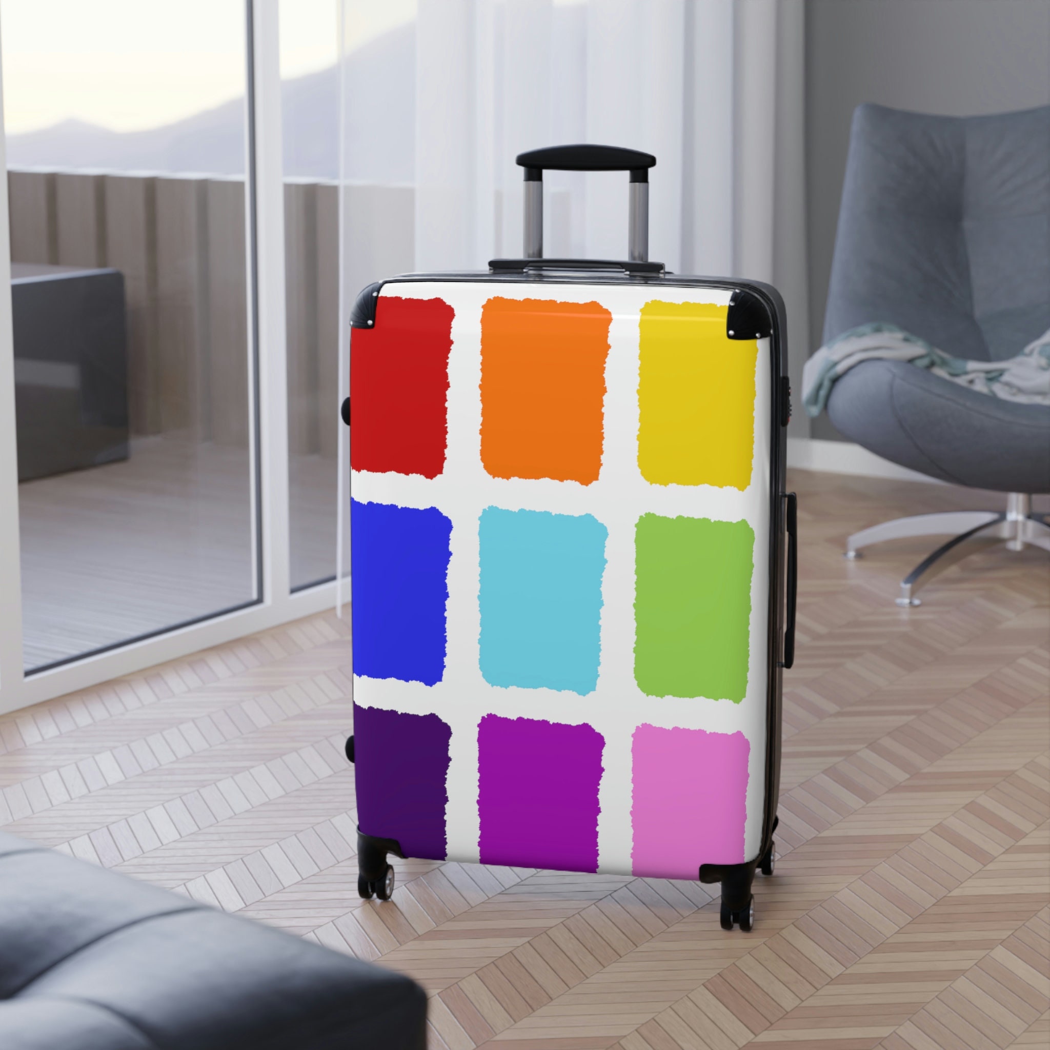 Colorful Paint Suitcase,lightweight,expandable,durable Polycarbonate ...