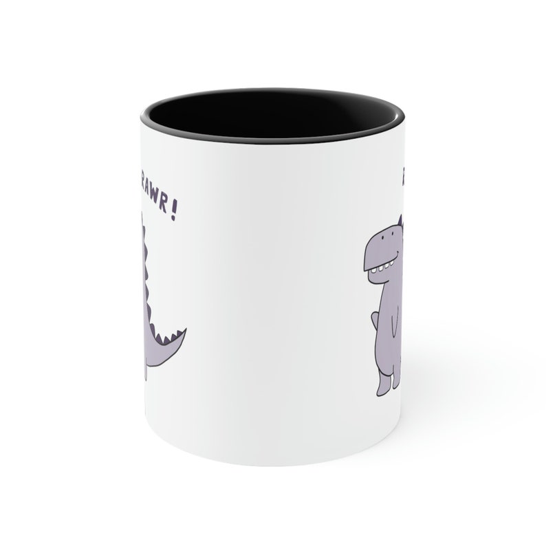 Cute Dinosaur Mugcoffe/tea Mug With Color Inside,white Funny Dino Cup ...