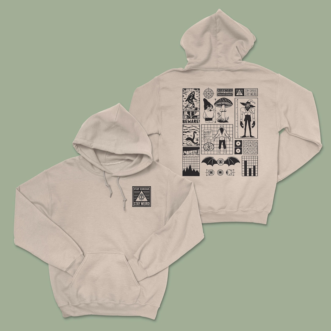 Gravity Falls Hoodie Fandom Graphic Merch Stay Curious Stay Weird Bill ...