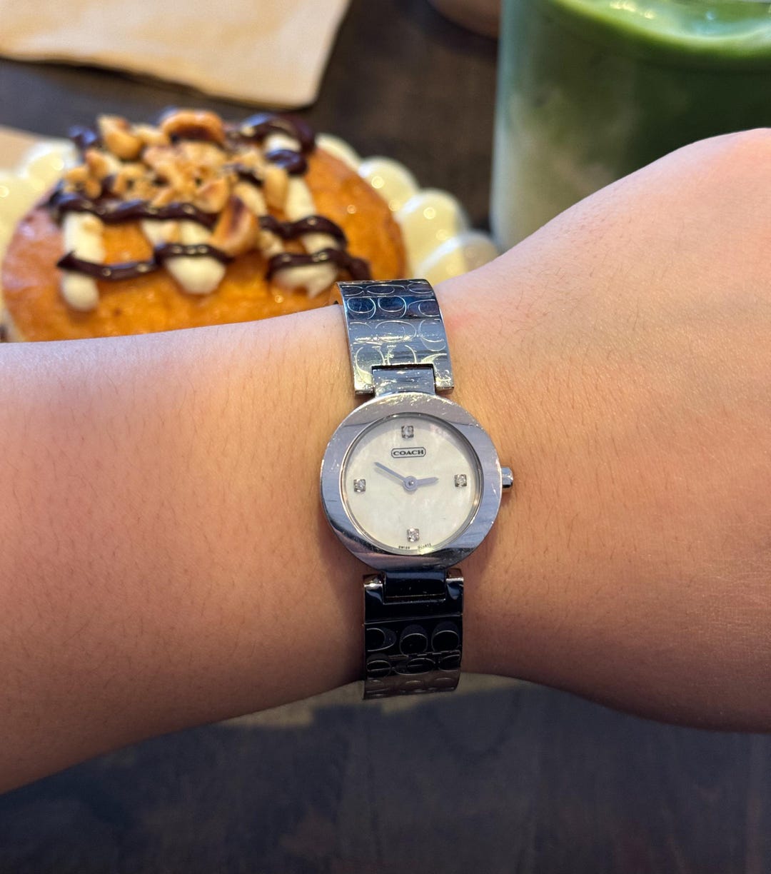 Coach Women’s Watch Stainless Steel Silver Quartz Restored New Battery ...