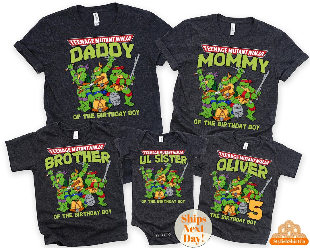 Custom Turtles Family Birthday Shirt, Green Turtles Shirts, Turtles ...