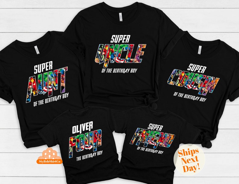 Custom Super Hero Family Birthday Shirt Superhero Shirts - Etsy