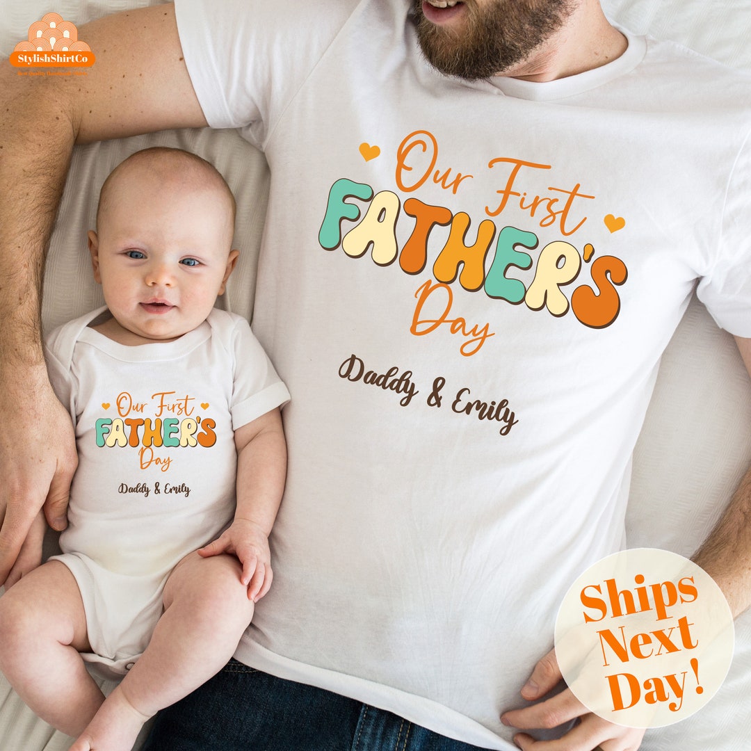Our First Fathers Day Shirt, 1st Fathers Day Outfit, Custom Matching ...